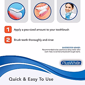 Plus White Xtra Whitening Toothpaste - Removes Tough Stains from Coffee, Smoking, Wine & More - Anti-Cavity, Plaque & Tartar Control (Mint Paste, 3.5 oz, Pack of 3)