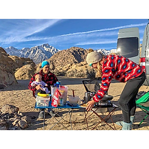 TREKOLOGY Medium Aluminum Camping Table Brown Foldable Portable