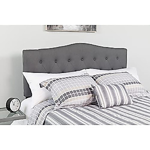 Flash Furniture Cambridge Tufted Upholstered Twin Size Headboard in Dark Gray Fabric