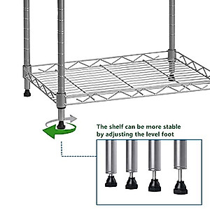 5 Wire Shelving Metal Rack Adjustable Unit Storage Shelves for Laundry Bathroom Kitchen Pantry Closet Silver