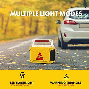 Shell Portable Power Station, 583Wh Solar Generator (Solar Panel Optional) with Lithium Battery Pack, 500W 10-Port,2 AC Outlets,60W USB-C PD Port,LED Light + Emergency Triangle, Portable Power Supply