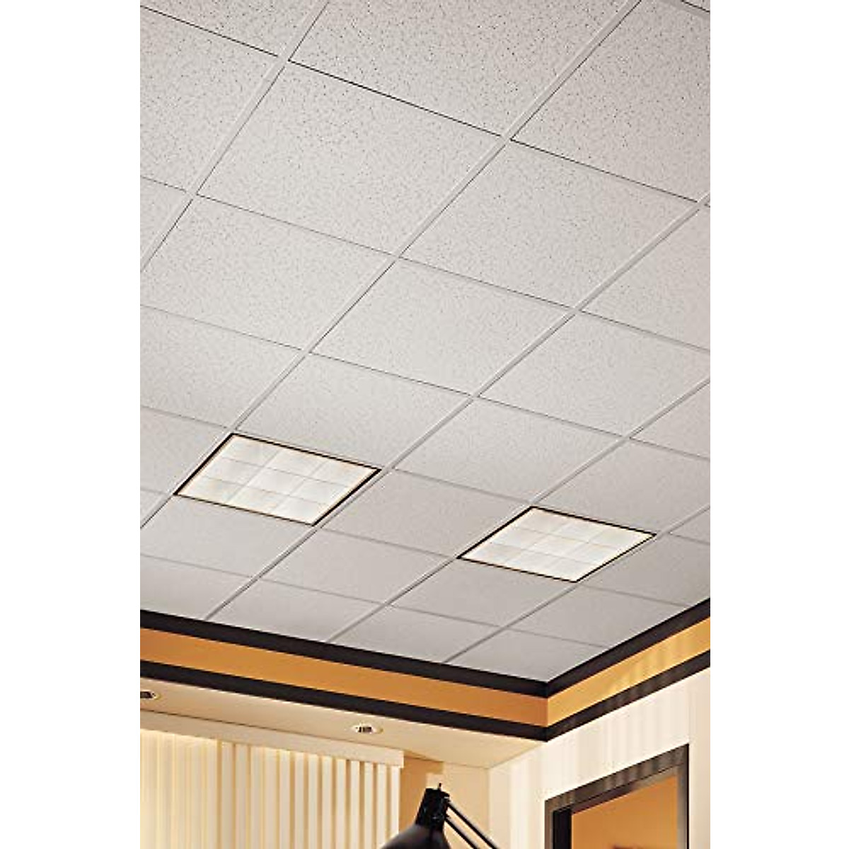 Armstrong Ceiling Tiles; 2x2 Ceiling Tiles - 16 pcs White Ceiling Tiles; Acoustic Ceilings for Suspended Ceiling Grid; CORTEGA 704
