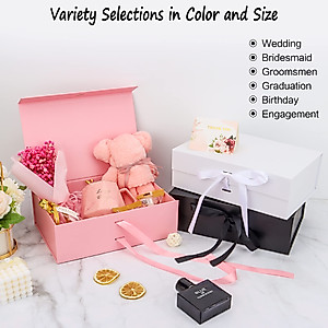 Younik Luxury Gift Box 10.2x7x3.2 Pink Gift Packaging for Graduation, Birthday, Anniversaries, Wedding, Baby Shower, Father's Day Present. Groomsmen Bridesmaid Box…