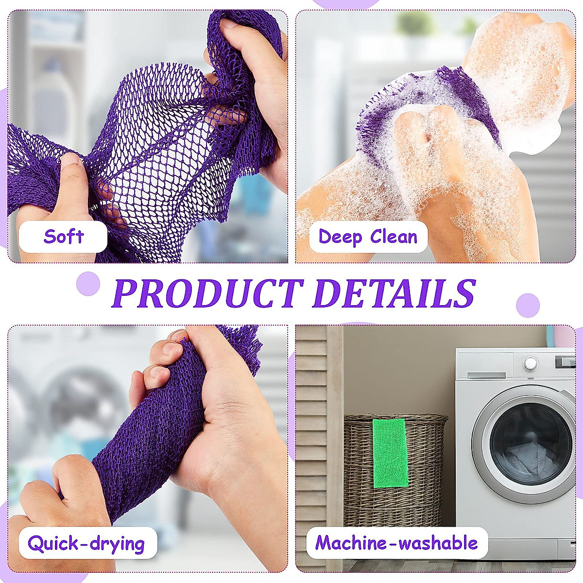 Shappy African Body Exfoliating Net 6 Pack - Gentle Care