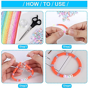 Clay Beads,6700 Pcs Colorful Flat Beads and Alphabet Beads for DIY Polymer Round Heishi Jewelry Making Beads for Necklace Earring Pendant and Bracelets Making (20 Strands 6mm)