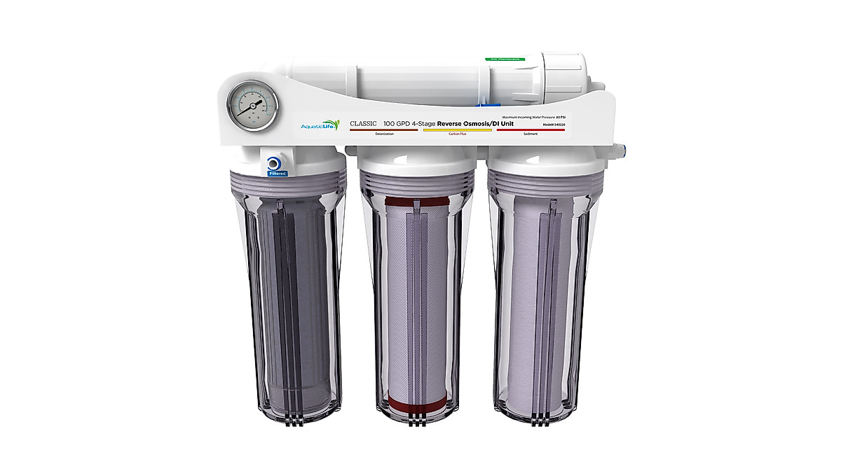 AQUATICLIFE 4-Stage RO/DI Water Filtration System