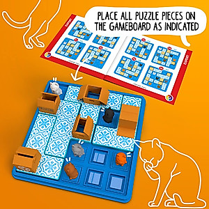 SmartGames Cats & Boxes Travel Game with 60 Challenges for Ages 7-Adult