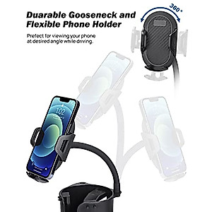 JOYTUTUS Cup Holder Phone Holder for car, Upgraded Universal Cell Phone Mount for Car, Large Car Cup Holder Expander, with Elastic Force Piece, Compatible with iPhone, Samsung & All Smartphones