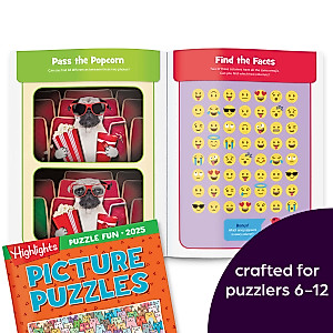 Highlights for Children Puzzle Fun 2025 Books for Kids Ages 6 and Up, 4-Book Set of Brain Teasers, Mazes, Word Puzzles and More Travel-Friendly Screen Free Kids Puzzles