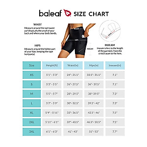 BALEAF Women's Cycling Shorts 4D Padded Bike Shorts Bicycle Biking Gear 7" Biker Shorts with Pockets UPF50+ Black L