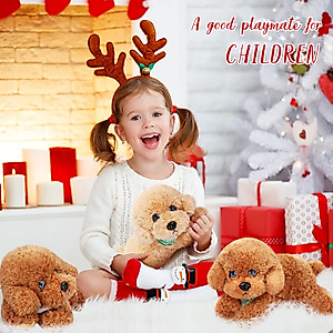 2 Pcs Plush Stuffed Golden Poodle Dog Plush Animals Soft Toy Stuffed Puppy Adorable Plush Puppy Toys for Preschool Birthday Party Supplies (Toy Poodle, 10.6 Inch)