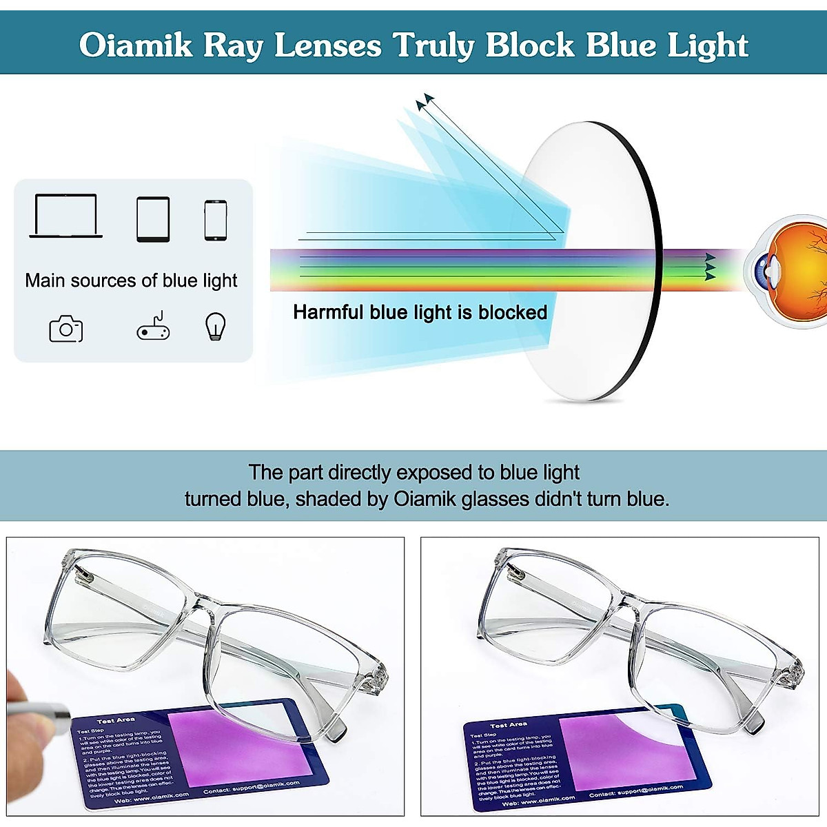 OIAMIK Blue Light Blocking Glasses: Computer Reading TV Phones Gaming Glasses Anti Eyestrain Blue Light Glasses for Woman/Men Anti UV Glare Eyeglasses (Gray)
