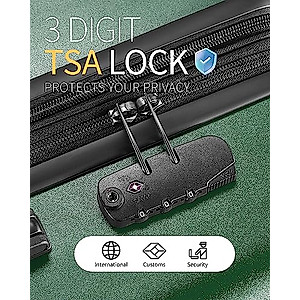 Zitahli Carry on Luggage, Expandable Luggage Suitcase, PC Hard Case Luggage with TSA Lock Spinner Wheels YKK Zippers, 20in (Green)