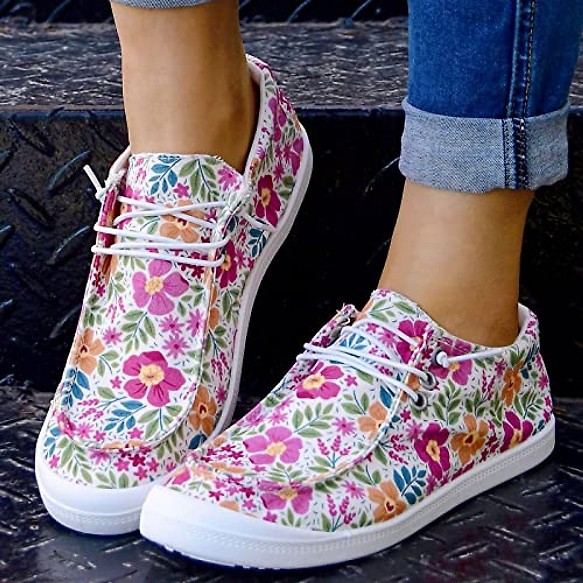 Women Shoes Fashion Floral Casual Shoes Flat Soft Soles Wear Casual Shoes Flip Flops Women Wedge Red
