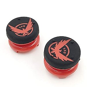 2 x High Extender Analog Thumbsticks Cap Thumb Stick Grips Joystick Cap Cover for Playstation 4 for PS4 Xbox 360 PS3 Controller (Red Eagle)