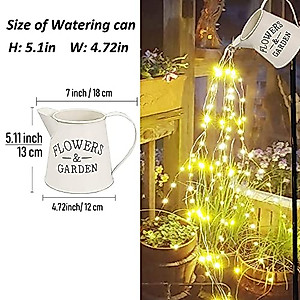 soltuus Solar Watering Can with 6.6ft Cascading Lights, Including Metal Watering Can and 180 LED Solar Powered Lights, Christmas Gift for Mom, Decorative for Outdoor Garden Patio