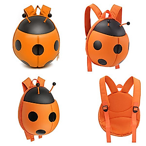 Kids happy Backpack for Unisex Toddler,Ladybug,Child Backpack for Girl and Boy Kindergarten(Orange)