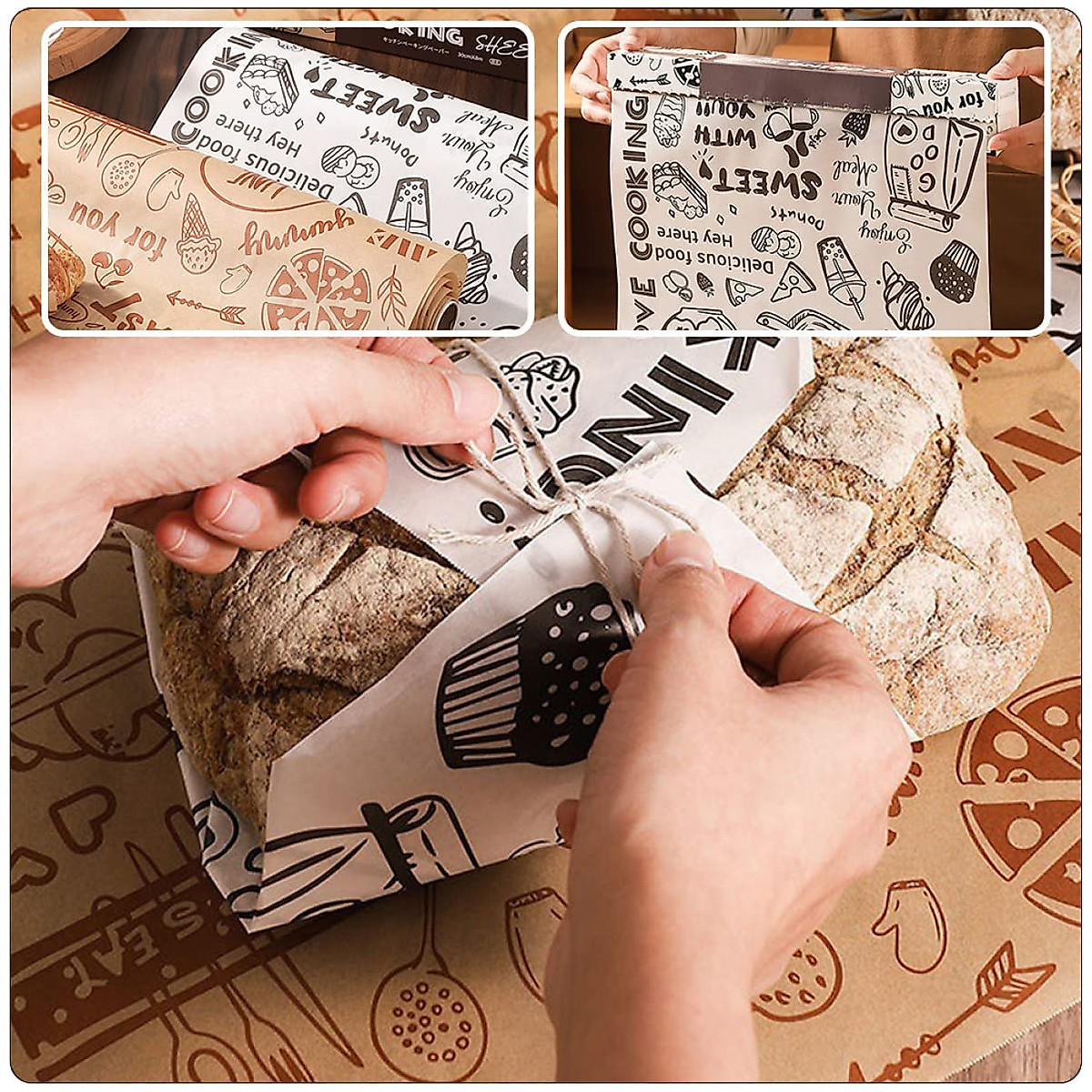 Hemoton 4 Rolls Baking Paper Rolls Baking Dishes for Oven Baking Supplies Delicatessen Paper Candy Air Fryers Barbecue Food Paper White Coated Paper Wrapping Paper Oil Absorption