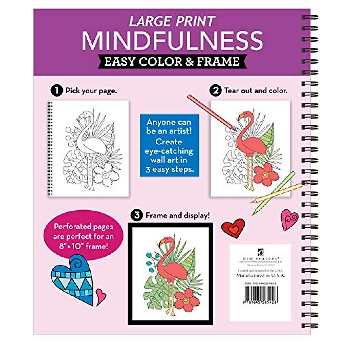 Large Print Easy Color & Frame - Mindfulness (Stress Free Coloring Book)