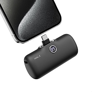 iWALK Portable Charger 4800mAh 20W USB C Power Bank Small Fast Charging Docking Battery Pack with LED Display Compatible with iPhone 15,15 Plus,15 Pro,15 Pro Max,Black