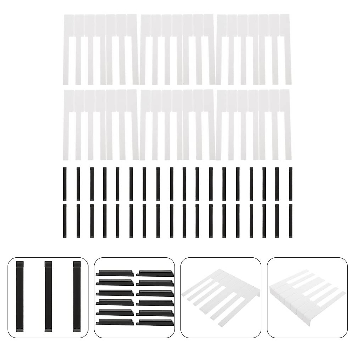 Piano Parts General Musical Instrument Accessories 88Pcs Practical Piano Keytops Piano Replacing Keys Piano Supplies for Musician Replacement Piano Key Keyboard Instrument Accessories Parts