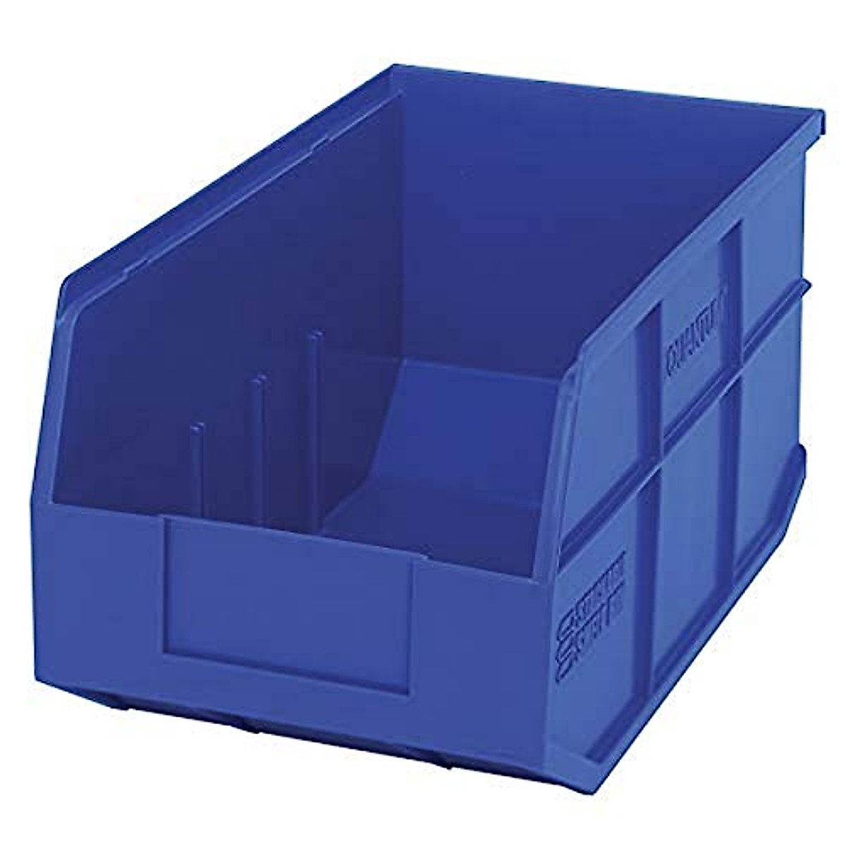 Quantum Storage K-SSB443BL-4 4-Pack Stackable Plastic Shelf Bin, 14" x 8-1/4" x 7", Blue