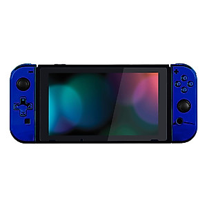 eXtremeRate Chrome Blue Joycon Handheld Controller Housing (D-Pad Version) w/Full Set Buttons, DIY Replacement Shell Case for Nintendo Switch & Switch OLED Model Joy-Con – Console Shell NOT Included