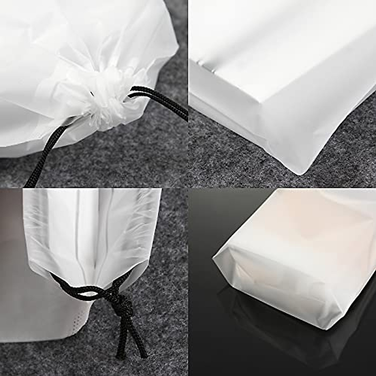 20 Pieces Matte Translucent Travel Portable Shoes Storage Bags Organizer with Drawstring Travel Storage Bag (4 Different Sizes)