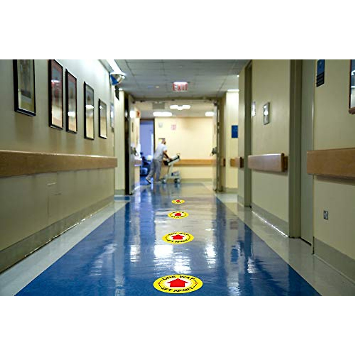 FaCraft Directional Allow Stickers,10pcs,8.25" One Way Floor Decal signs for Bussiness,Store,School,Pharmacy and Public Places.