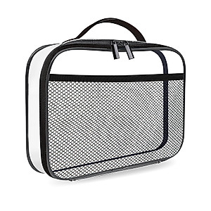 PandaEar 4 Pack Toy Storage Zippered Bags, Clear PVC Portable Organizer Bags with Manual Pockets for Board Games, Puzzles, Building Blocks, Book & Small Toys -Small, Large