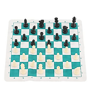 Dilwe Roll Up Chess Board Set, Portable Travel Chess Game Set Roll Up Chess Board Set for Family Gatherings Travel (Wang Gao 75MM)