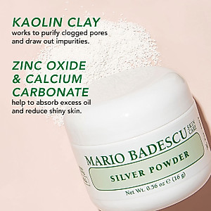 Mario Badescu Silver Powder, Skin Care Facial Pore Cleansing Mask With Kaolin Clay & Zinc Oxide, 0.56 Oz