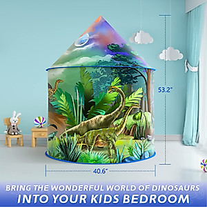 Dinosaur Play Tent for Kids - Pop Up Adventure Tent for Indoor and Outdoor Play