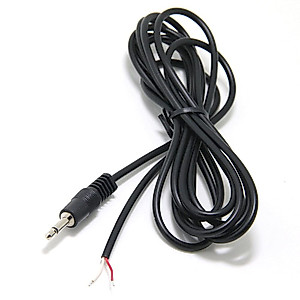 Ancable 2-Pack 3.5mm 1/8" Monaural Mini Mono Plug to Bare Wire 6-Feet - 12V DC Trigger ON/Off Cable