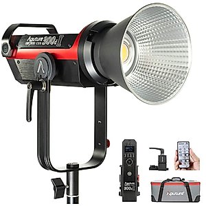 Aputure LS C300D Mark II COB Light Storm 350W 55000lux Daylight Balanced Led Video Light V-Mount CRI97+ TLCI97+ 8 Built-in Lighting Effects Sidus Link App Control 2.4G 100m Wireless Remote Control