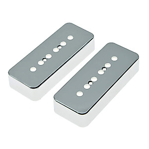 KAISH 2pcs Chrome 50mm Pole Plastic P90 Guitar Pickup Covers Soapbar Pickup Cover for Les Paul