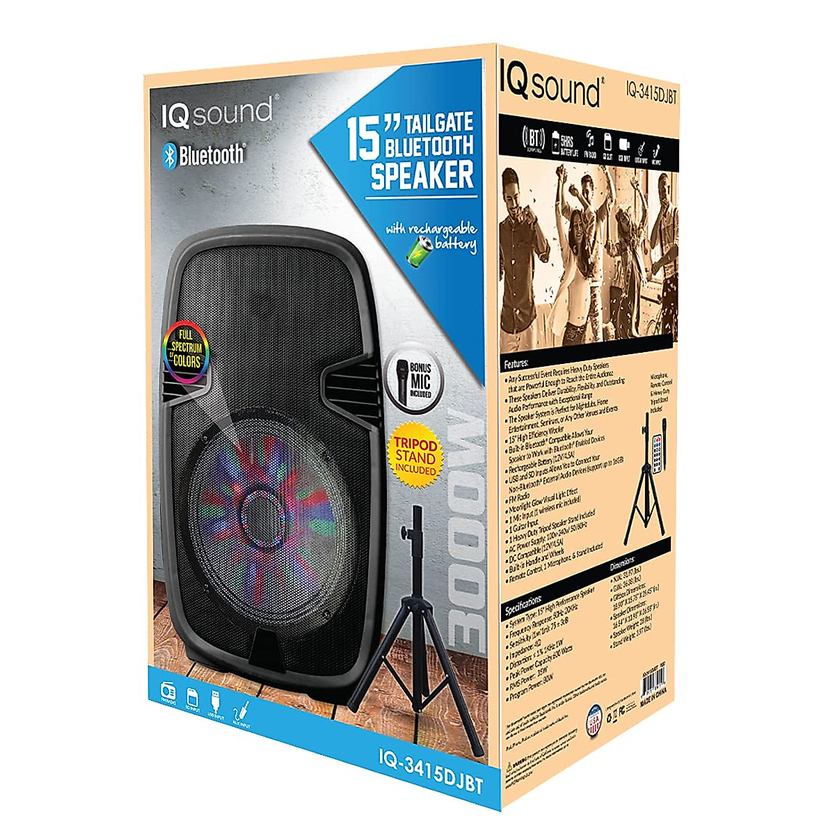 Supersonic IQ Sound Portable Bluetooth Speaker System - Red