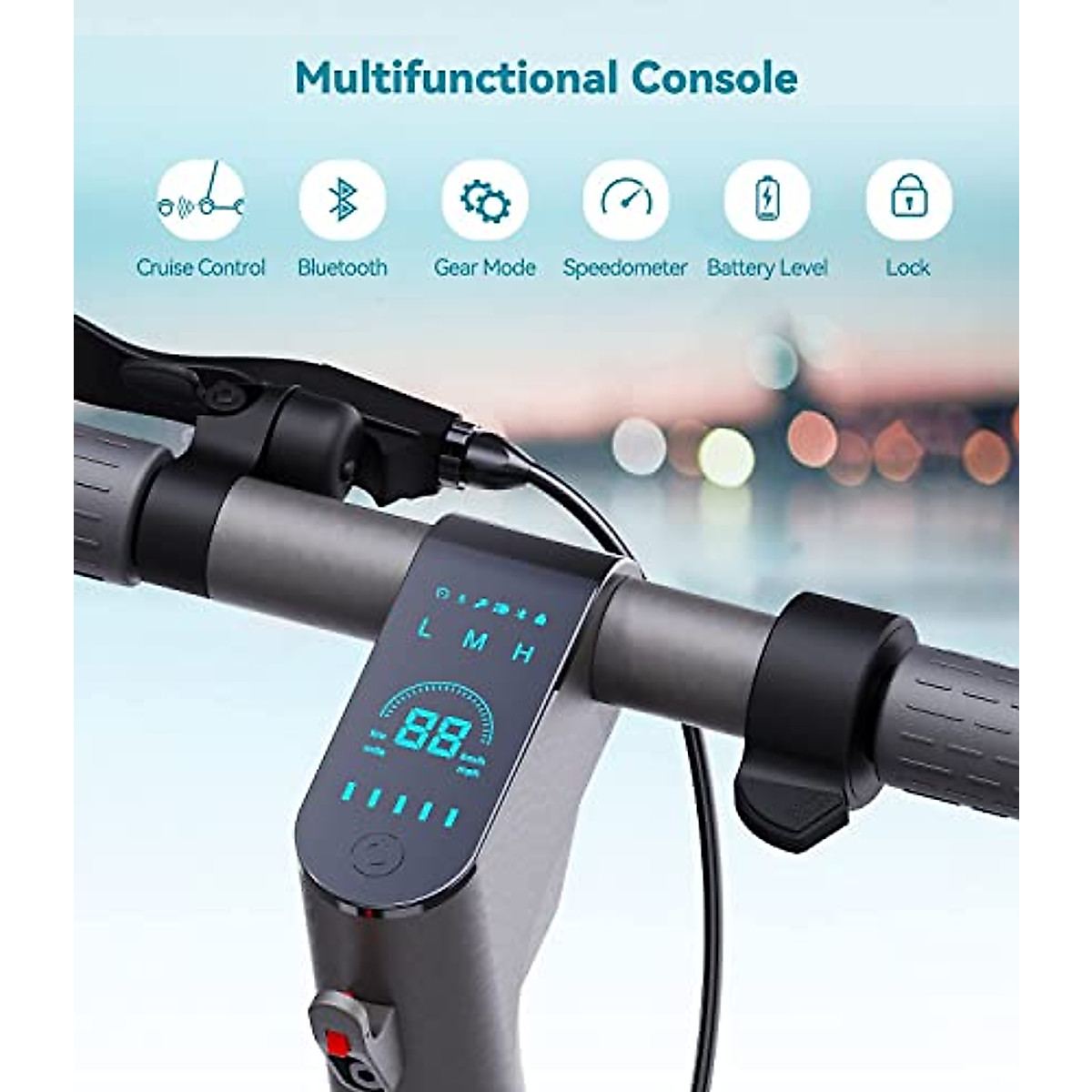 Electric Kick Scooter, 9 inch Pneumatic Tubeless Tires, Max Speed 15.5MPH, Max 15.5/18.6 Miles, 250W/350 Motor, Foldable Electric Scooter for Adults, Max Weight Capacity 220lbs-White