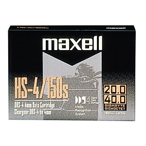 Maxell HS-4/150S 20/40GB DAT 4MM 150M Data Cartridge, 1 Pack