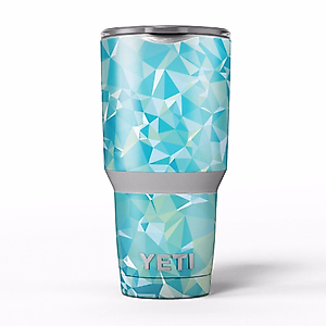 Design Skinz Teal Geometric V13 - Skin Decal Vinyl Wrap Kit Compatible with The Yeti Rambler Cooler Tumbler Cups