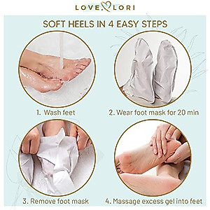 LOVE, LORI Foot Mask Moisturizing 3 Pairs Ultra Hydrating Foot Mask for Dry Cracked Feet, (NON-PEEL) with Hyaluronic Acid, Shea Butter & Coconut Oil – Great Self Care Gifts for Women & Men