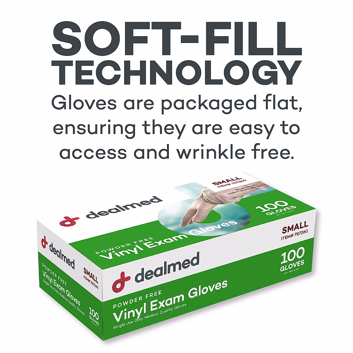 Dealmed Vinyl Exam Gloves – 100 ct. Small Medical Gloves, Disposable Gloves, Non-Irritating Latex Free Gloves for a First Aid Kit and Medical Facilities