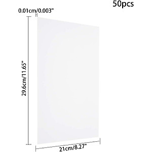 PH PandaHall 50 Packs Tracing Paper Reusable Non-Absorbent Synthetic Paper Polypropylene for Use with Alcohol Inks, Watercolor, Acrylic Painting, 11.6x8.2in