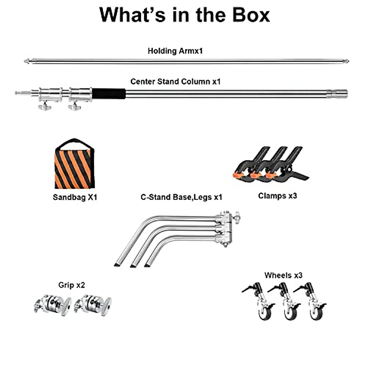 10.8ft/330cm Heavy Duty C Stand All-Metal Adjustable Century Stand with 4.2ft/128cm Holding Boom Arm,Wheels,for Photography Studio Video Reflector, Umbrella, Softbox and Monolight