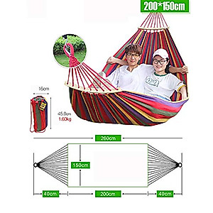 2 Person 661lb Capacity Double Hammock with Two Anti Roll Balance Beam and Sturdy Nylon Tree Straps for Outdoor Indoor Patio Garden Backyard Backpacking Travel Beach Blue & White
