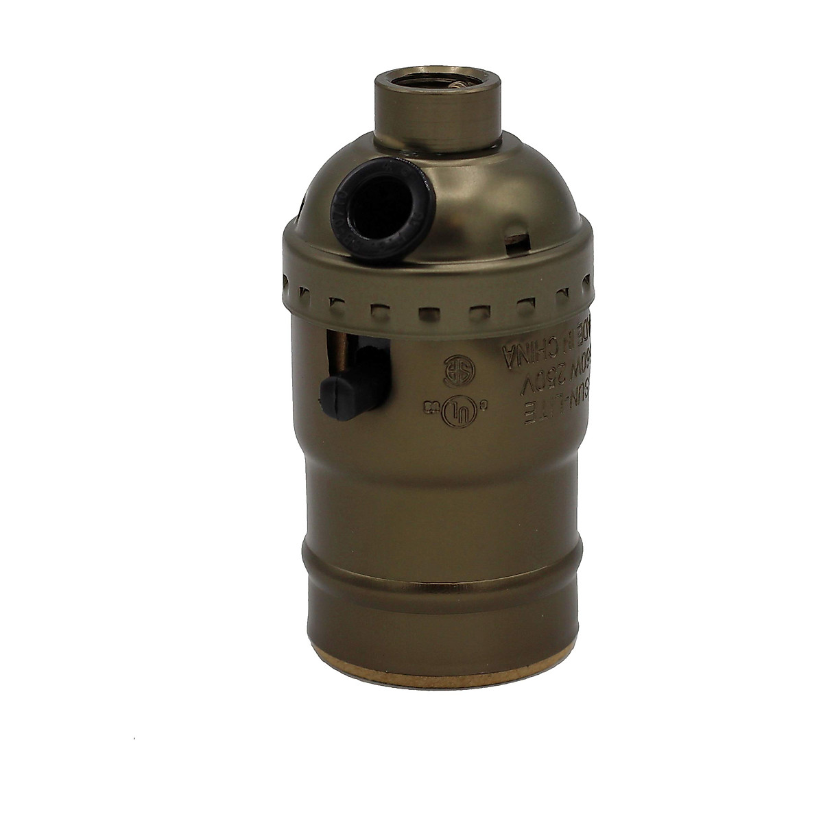 Creative Hobbies Antique Brass Finish Bottle Lamp Kit with 3 Rubber Adapters for Wine, Liquor Bottles, Jugs and More