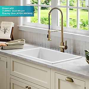 KRAUS Britt 2nd Gen Commercial Style Pull-Down Single Handle Kitchen Faucet in Spot Free Antique Champagne Bronze, KPF-1691SFACB