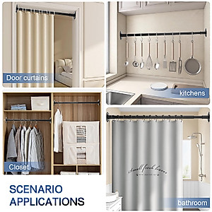 Closet Rod, 1 Inch Diameter Heavy Duty Adjustable Closet Rods for Hanging Clothes 30 to 88 Inch Industrial Closet Hanging Rod Matte Black Closet Poles for Wardrobes