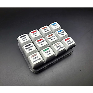 Max keyboard Cherry MX Switch Tester Switch Sampler Mechanical Keyboards 12-Key Switch Testing Tool (Printed PBT Keycaps with Cherry MX keyswtich Color Included)