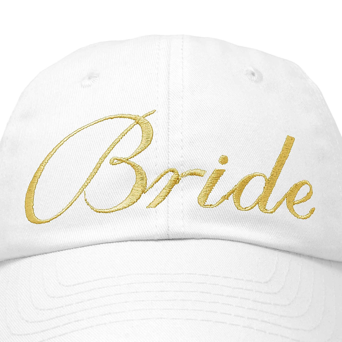 DALIX Bachelorette Party Hats Bride Squad Dad Caps Wedding Bridal Shower White